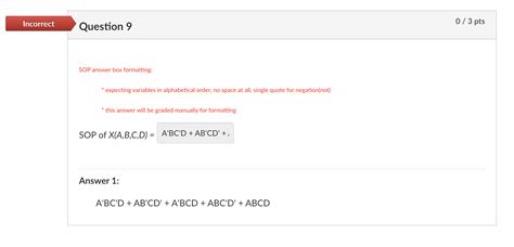 Solved Sop Answer Box Formatting Expecting Variables In