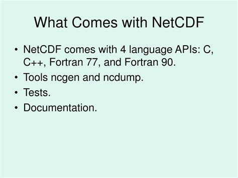 Ppt Netcdf Powerpoint Presentation Free Download Id348376