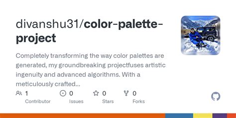 GitHub Divanshu31 Color Palette Project Completely Transforming The Way Color Palettes Are