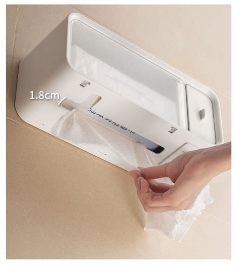 Kokorohome กล่องทิชชู่ ติดผนัง พร้อมแบ่งช่อง เก็บของ Mb176 กล่องทิชชู กล่องแขวน กล่อง ที่ใส่