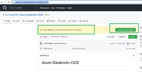 letsdevops azure databricks git integration create branch pull