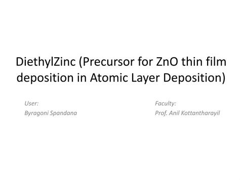 Pdf Atomic Layer Deposition Of Zno Thin Film On Si · Overview