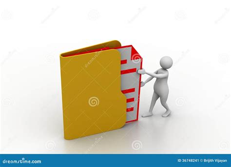 D Man Inserting The File In Folder Stock Illustration Illustration Of Paperwork Icon