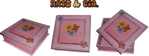 Artesanato Arts E Cia Caixa Cor De Rosa