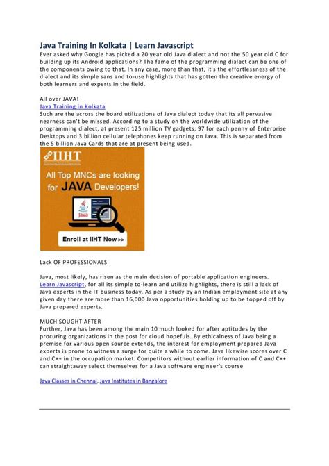 ppt java training in chennai java classes powerpoint presentation