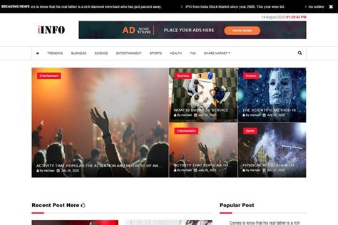 Blog News HTML Template Web Development Design Html Templates Web Themes