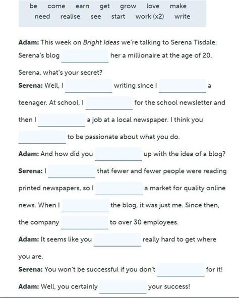 Complete The Text With The Correct Form Of The Verbs Brainly Lat
