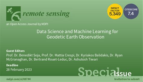 special issue data science and machine learning for geodetic earth
