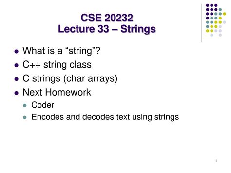 ppt cse 20232 lecture 33 strings powerpoint presentation free