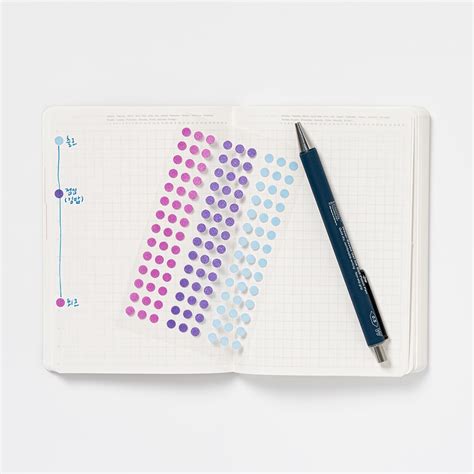 스탈로지 스티커 5mm 원형 마스킹 테이프 종이 인덱스 씰