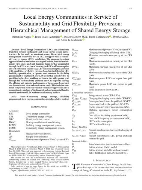 Local Energy Communities In Service Of Sustainability And Grid Flexibility Provision