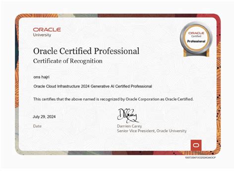 Ons Ismaïl Hajri On Linkedin Oraclecertification Generativeai Cloudinfrastructure