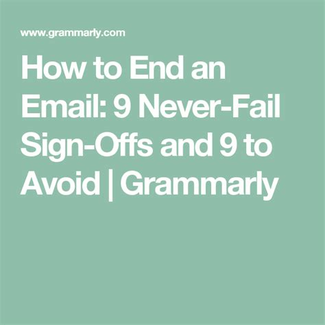 Best Best Email Sign Offs How To End An Email In Artofit