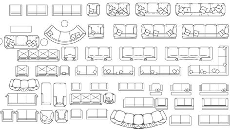 Different Style Sofa Set Detail 2d View Cad Blocks Elevation Layout Dwg File Artofit
