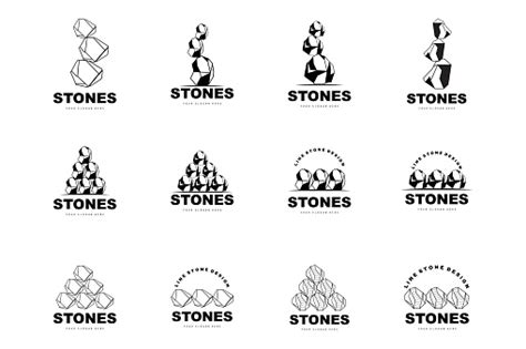 돌 아이콘 기하학 라인 스타일의 벡터 스톤 현대 미적 장식을위한 디자인 브랜드 현대 제품 간단한 아이콘 추상 미적 기하학 라인 0명에 대한 스톡 벡터 아트 및 기타 이미지