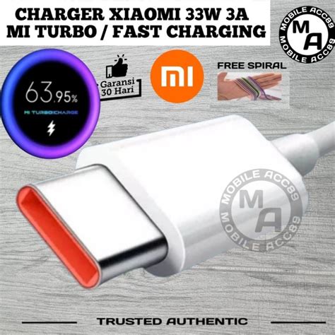 Jual Kabel Data Xiaomi Original USB Type C 33W Turbo Fast Charging Hyper Charge 33 Watt 3A