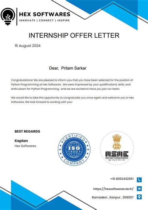 Pritam Sarkar On Linkedin Hex Hexsoftwares Hexsoftwaresinternship