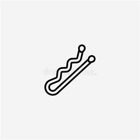 Bobby Pin Vector Icon Sign Symbol Stock Vector Illustration Of