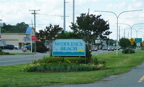 Southern Delaware Us May 23 2025 Middlesex Beach Sign Marks The
