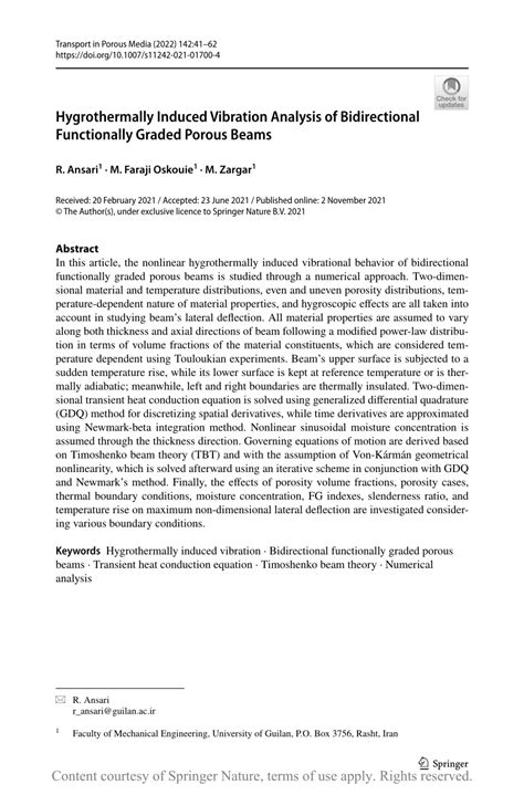 Hygrothermally Induced Vibration Analysis Of Bidirectional Functionally