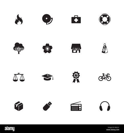 JPEG Black Simple Flat Miscellaneous Icon Set For Web UI Infographic And Mobile Apps Stock