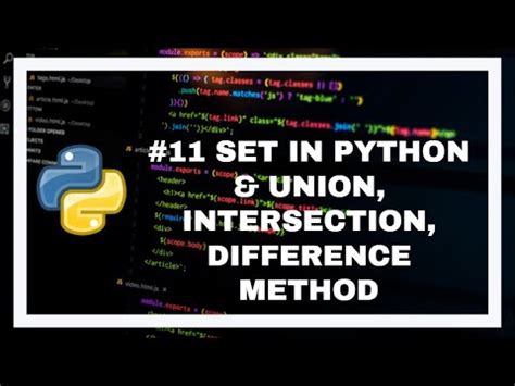 Sets In Python Union Intersection Difference Methods Python For Absolute Beginner In