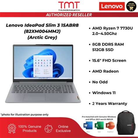 Lenovo IdeaPad Slim ABR XM MMJ Laptop Ryzen U GB RAM GB SSD FHD