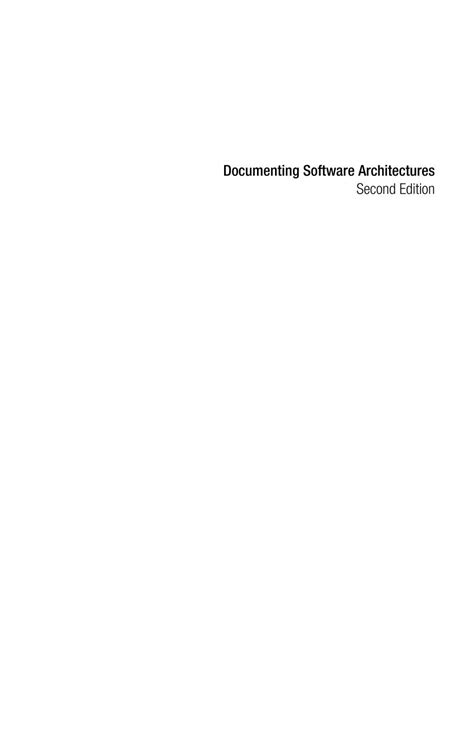 Documenting Software Architectures