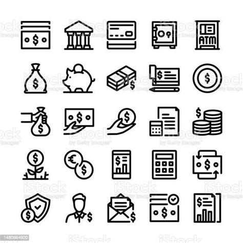 돈의 벡터 그림 그래픽입니다 편집 가능한 획 크기 간단한 격리 아이콘입니다 기호 기호 요소 아이콘 세트 감소에 대한 스톡 벡터 아트 및 기타 이미지 Istock