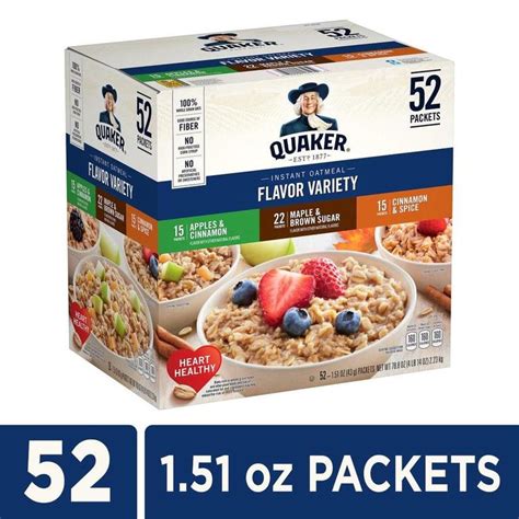 Quaker Quaker Instant Oatmeal Flavor Variety 151 Oz 52 220 00482