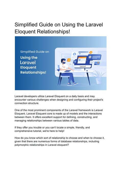 Simplified Guide On Using The Laravel Eloquent Relationspdf