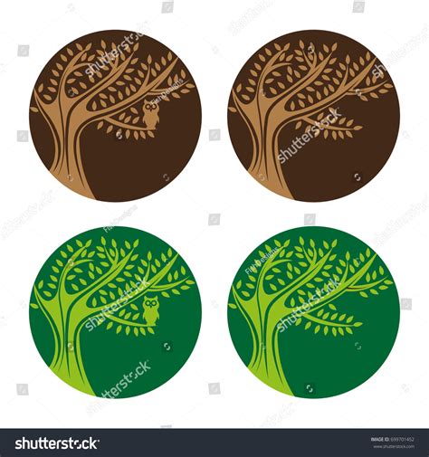 Set Tree Icons Stock Vector Royalty Free Shutterstock