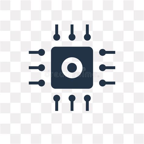 Cpu Vector Icon Isolated On Transparent Background Cpu Transpa Stock Vector Illustration Of