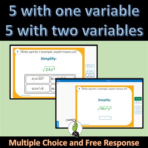Simplifying Radicals With Variables Algebra Boom Task Cards Made By Teachers