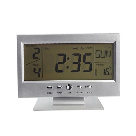 Newly Led Voice Control Alarm Desk Clock Weather Monitor Calendar With