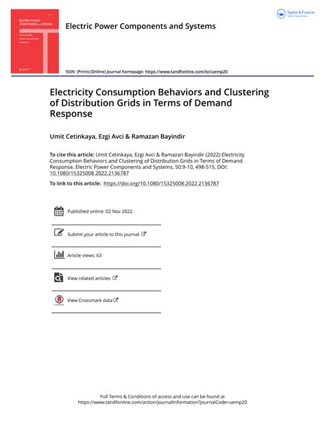 Pdf Electricity Consumption Behaviors And Clustering Of Distribution