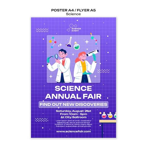 Vertical Poster Template For Science And Experiments Free Psd