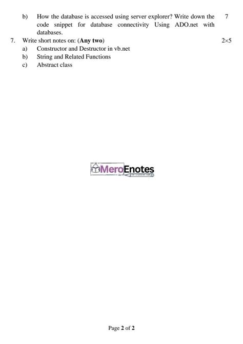 Pokhara University Pu Bca Visual Programming Question Paper 4th Semester Mero Enotes