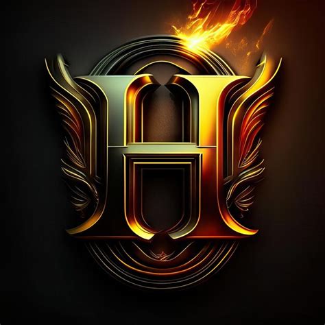 고급 편지 H 로고 프리미엄 사진