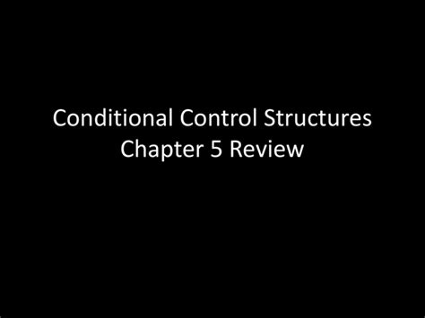 Conditional Control Structures Review Java Programming