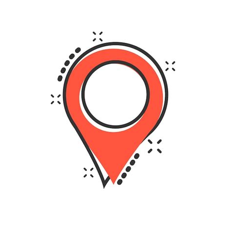 Premium Vector Pin Map Icon In Comic Style Cartoon Gps Navigation