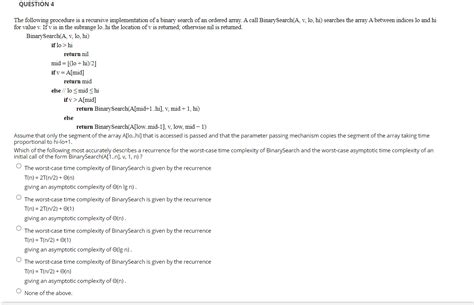 Solved QUESTION 4 The Following Procedure Is A Recursive Chegg Com
