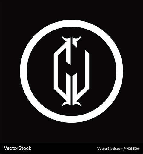 Jc Logo Monogram Letter With Hexagon Horn Shape Vector Image