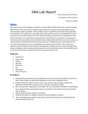 DNA Lab Report Docx DNA Lab Report Katherine Rodriguez Leah Valdes Jade Quintana Denismar