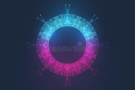 Abstract Scientific Background With Dynamic Particles Wave Flow 3d