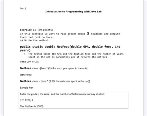 Solved Test Introduction To Programming With Java Lab Chegg