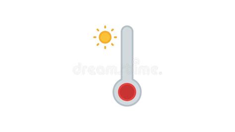 Animated Hot Weather Concept With Thermometer Displaying High Temperature Stock Video Video Of