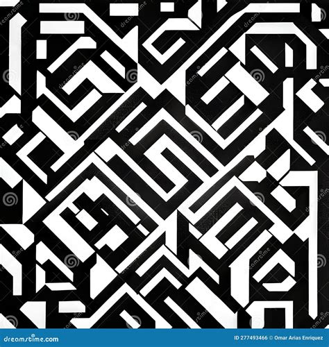 A Geometric Design With Squares And Rectangles Arranged In A Maze Pattern In Shades Of Black