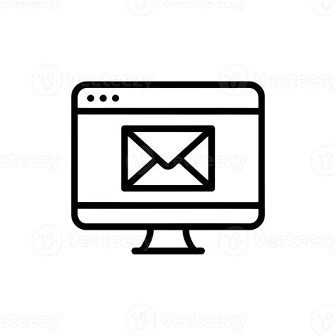 A Simple Black Icon Shows A Computer Monitor Displaying An Envelope