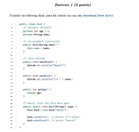 Solved 1 Add A Public Method Getnameto The Duck Class
